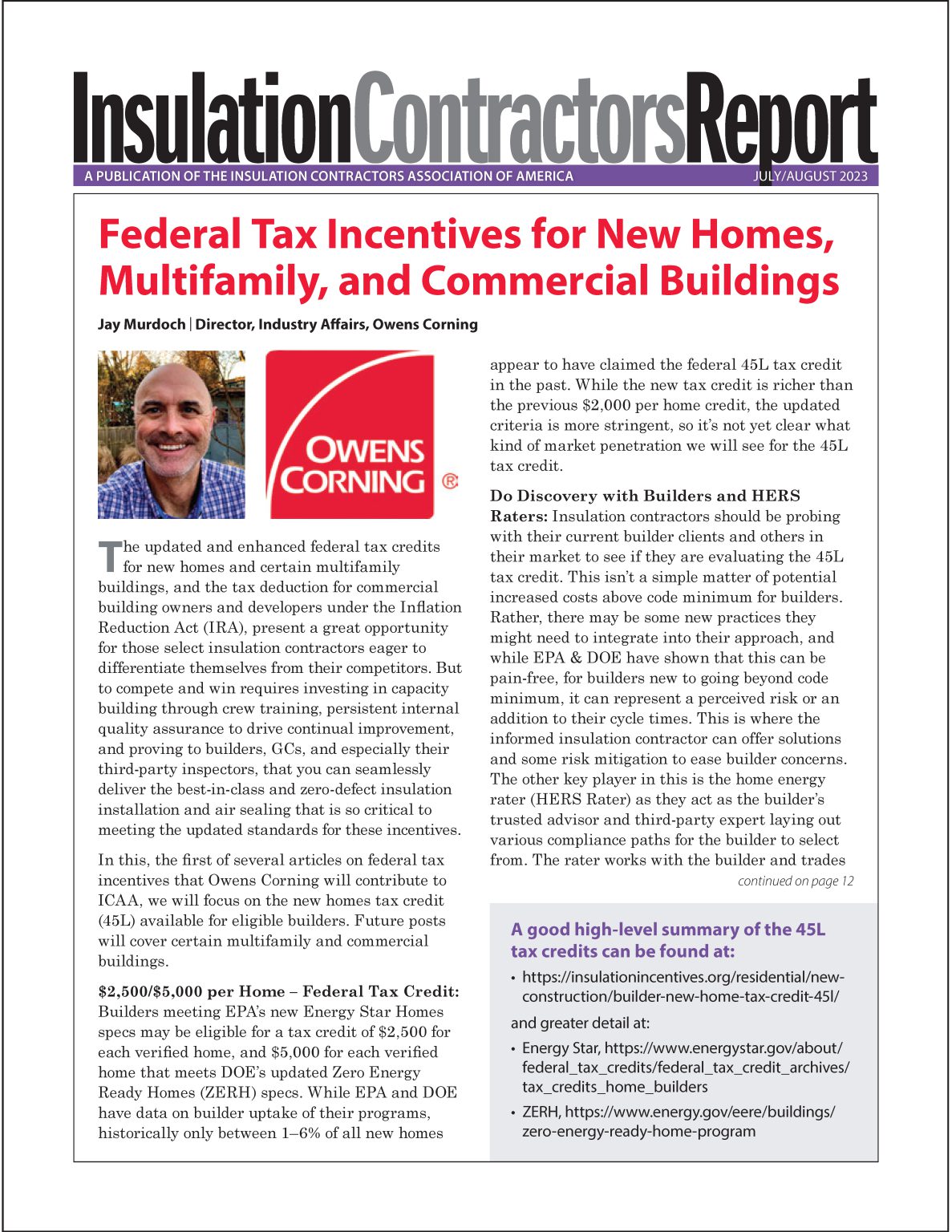 JulyAug2023 COVER - Insulation Contractors Association of America